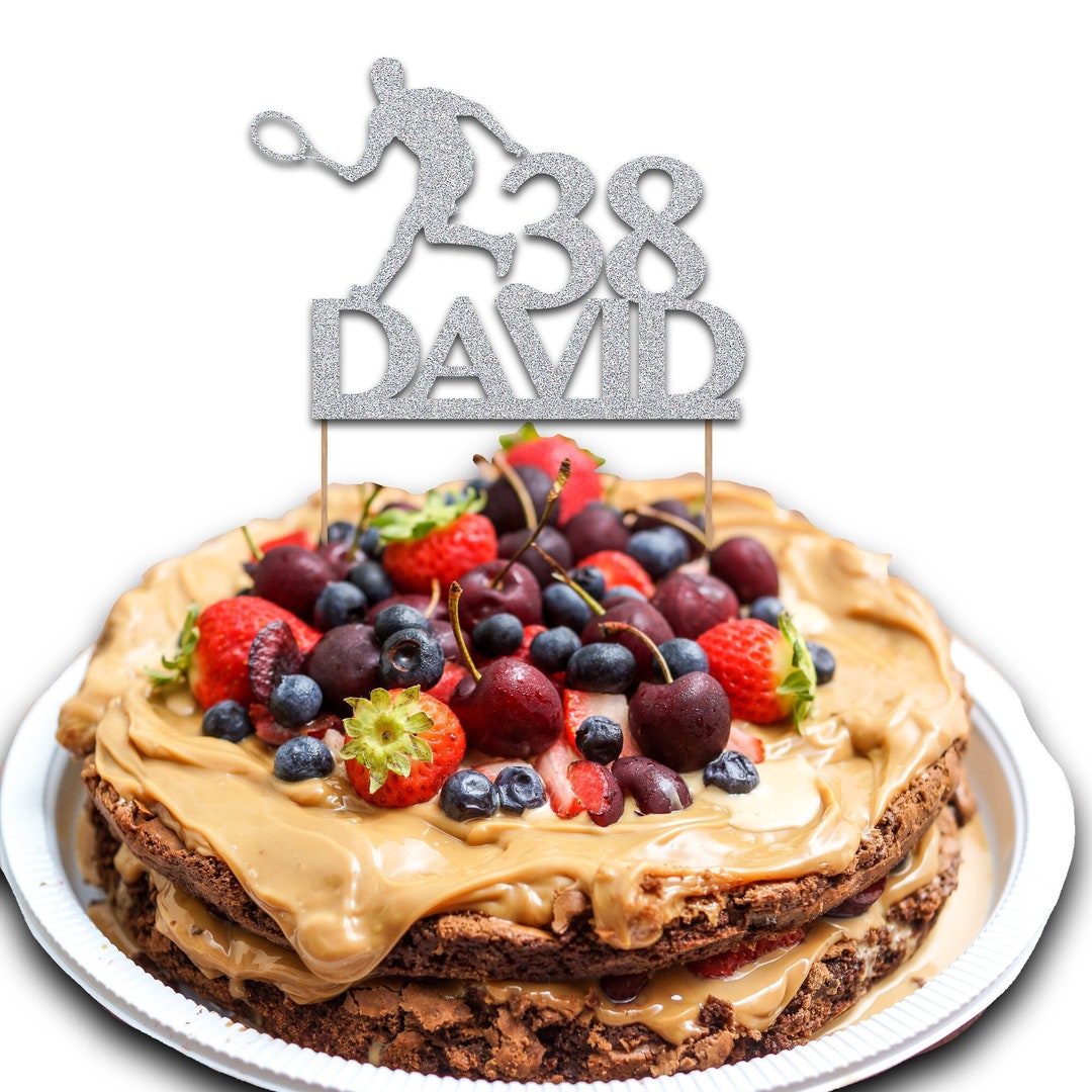 Customisable Tennis Cake Topper Elegant, Personalised Decoration for ...