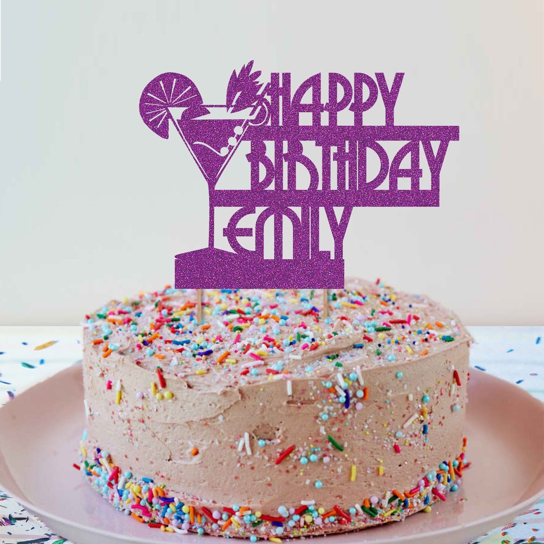 Personalised Art Deco Cocktail Cake Topper - Elegant, Personalised ...