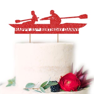 Customisable Rowing Birthday Cake Topper Elegant Personalised ...