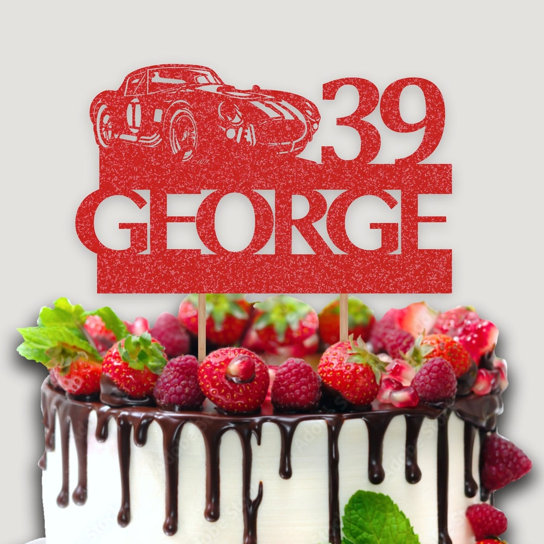 Personalised Classic Car Cake Topper - Elegant, Personalised Decoration ...