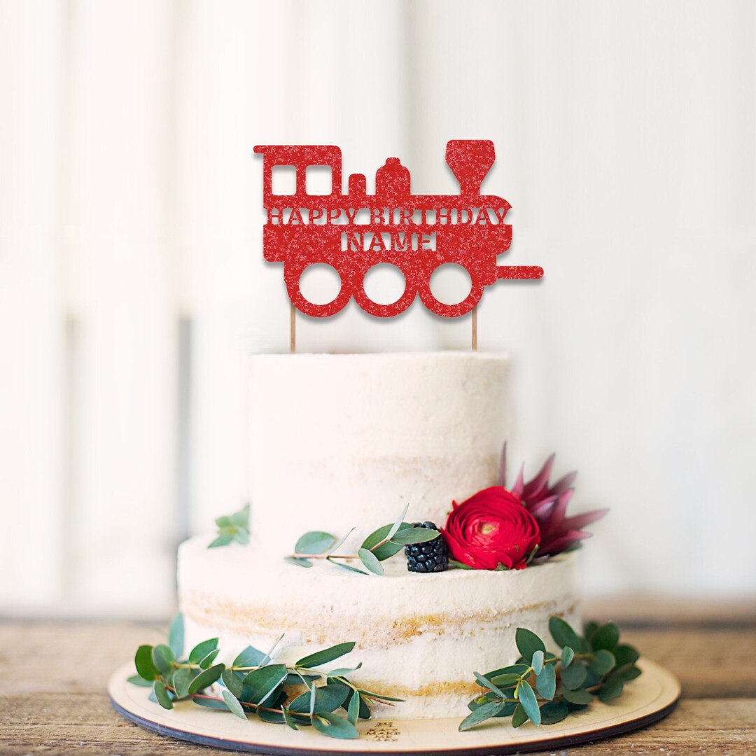 Custom Steam Train Cake Topper - Elegant, Personalised Decoration for ...