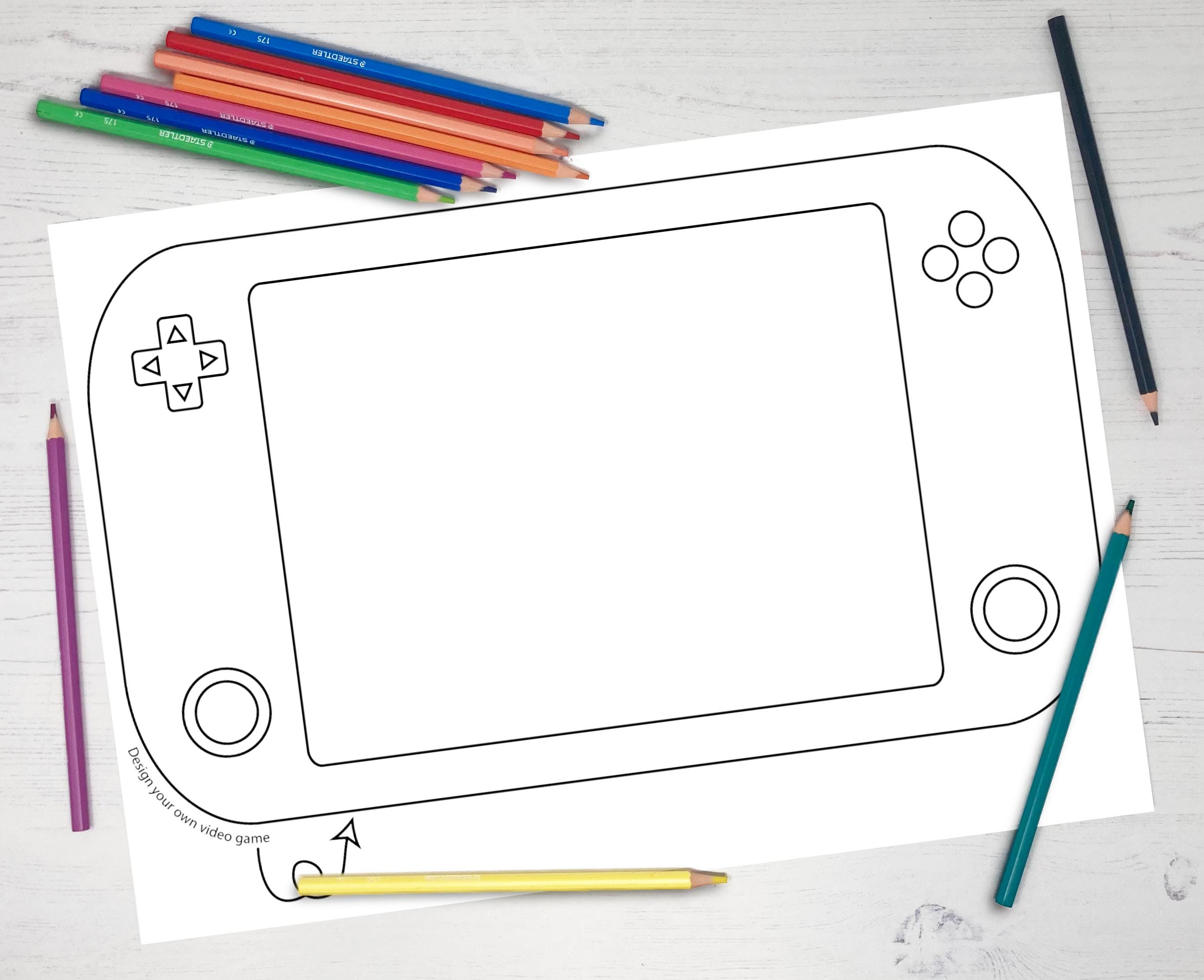 Video Game Themed Colouring Activity Placemat - Printable Fun for Kids ...