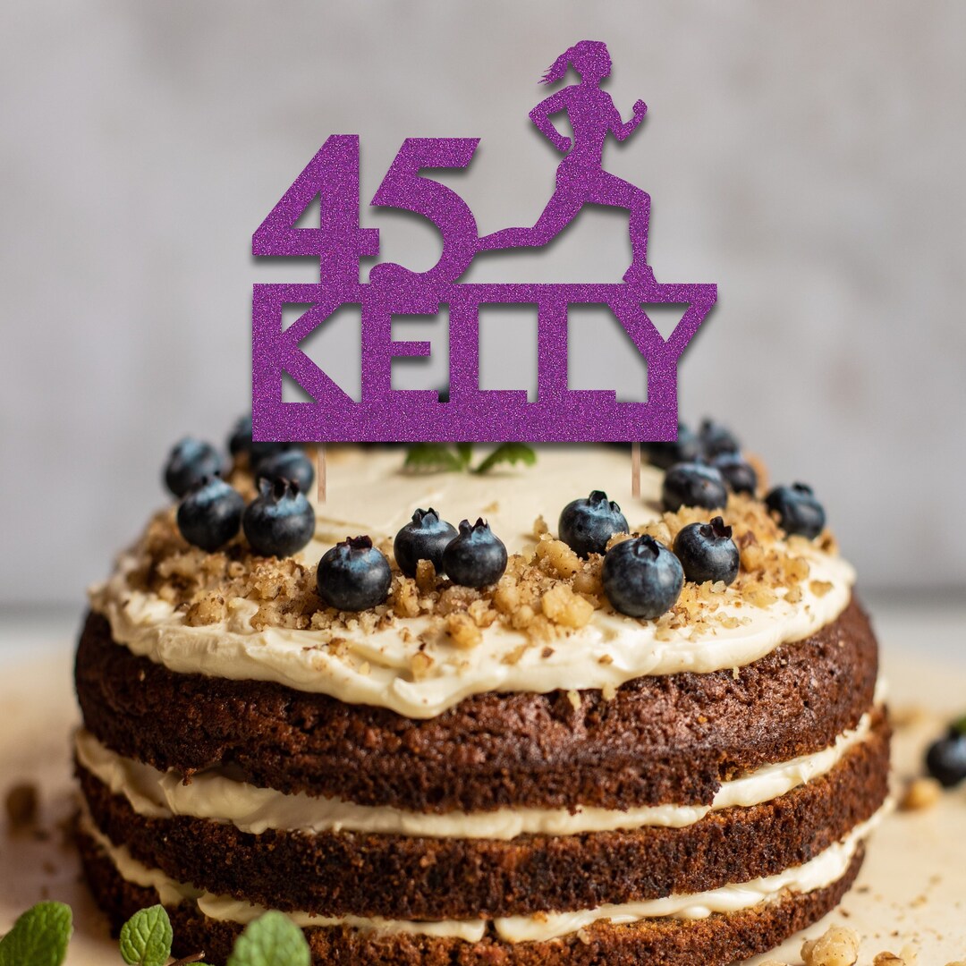 Personalised Woman Runner Cake Topper - Elegant, Personalised ...