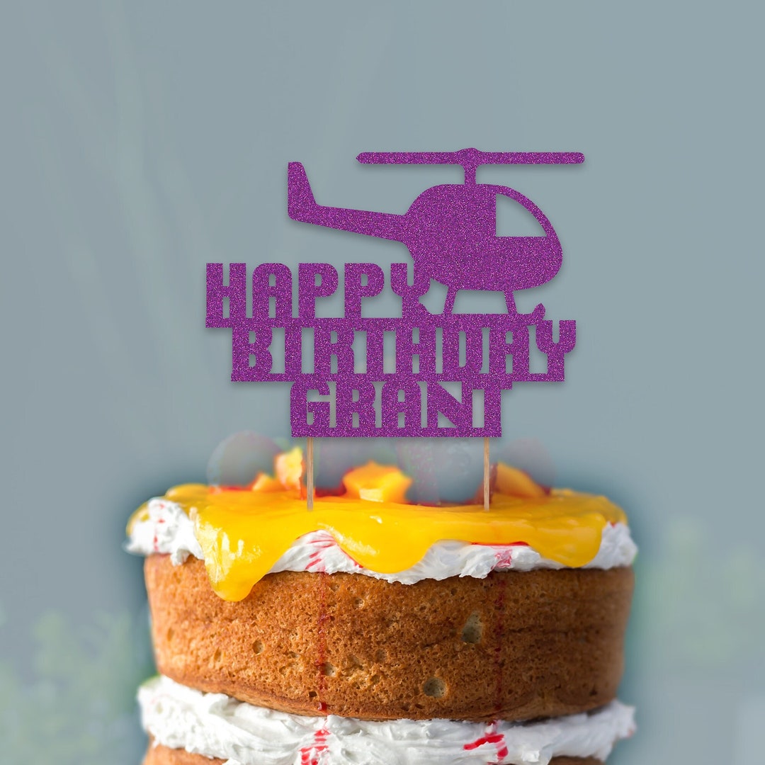 Personalised Helicopter Cake Topper - Elegant, Personalised Decoration ...