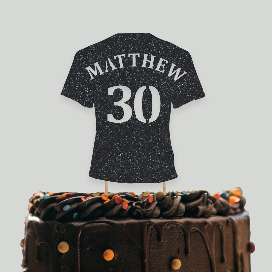 Personalised Football Shirt Cake Topper - Elegant, Personalised ...