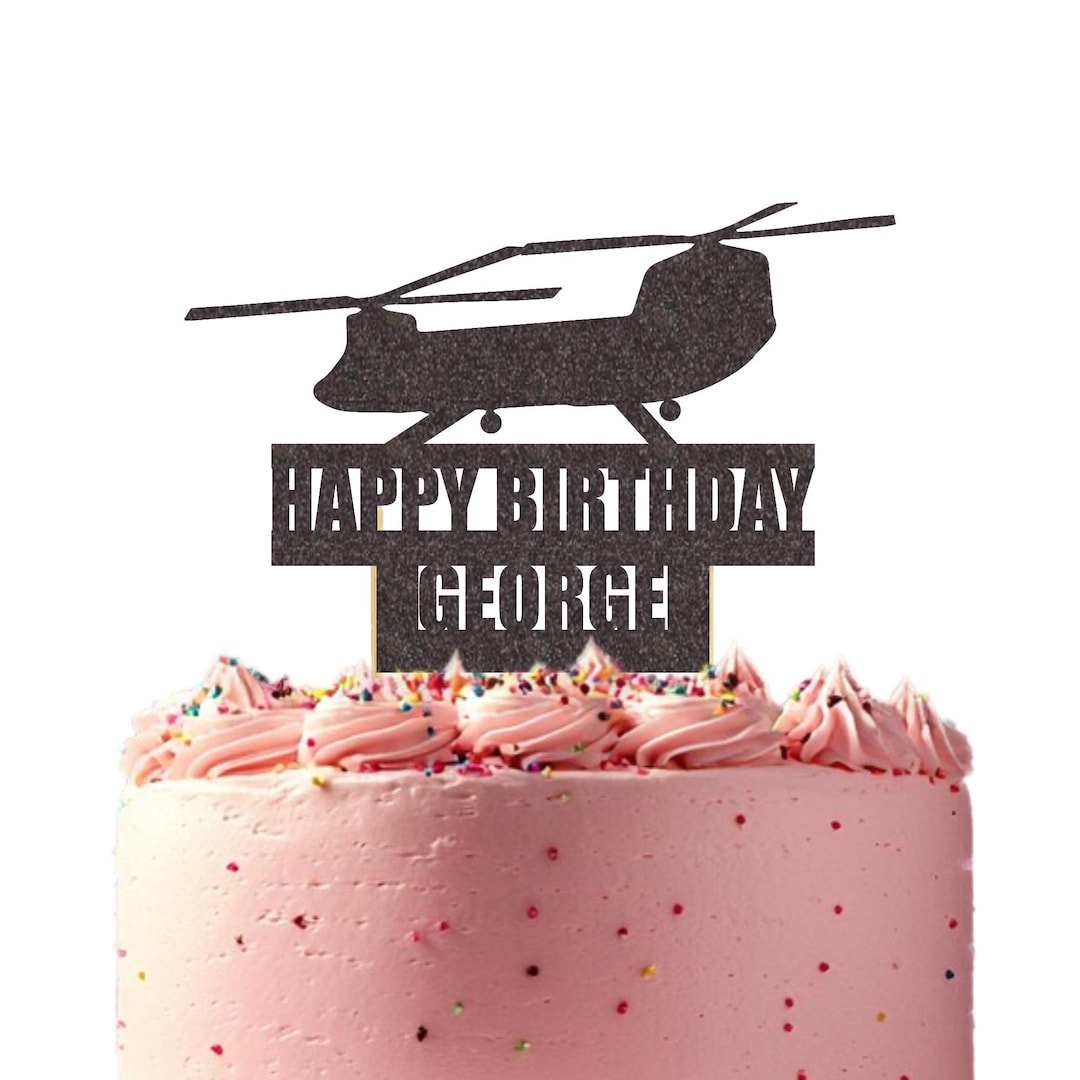 Personalised Military Chinook Helicopter Cake Topper - Elegant ...