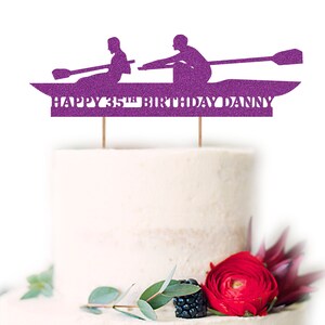 Customisable Rowing Birthday Cake Topper Elegant Personalised ...