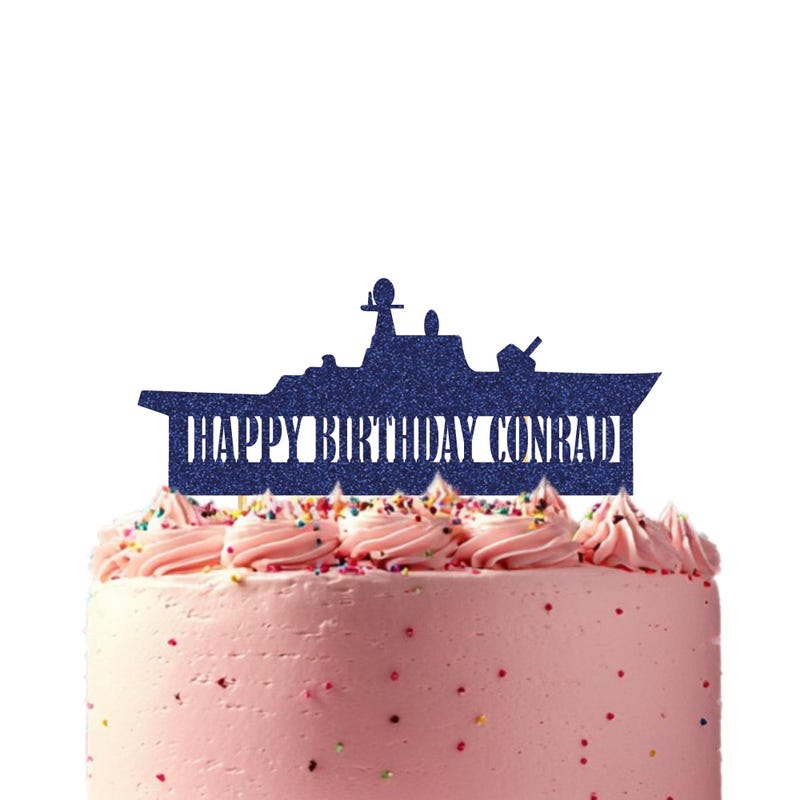 Navy Cake Topper - Etsy