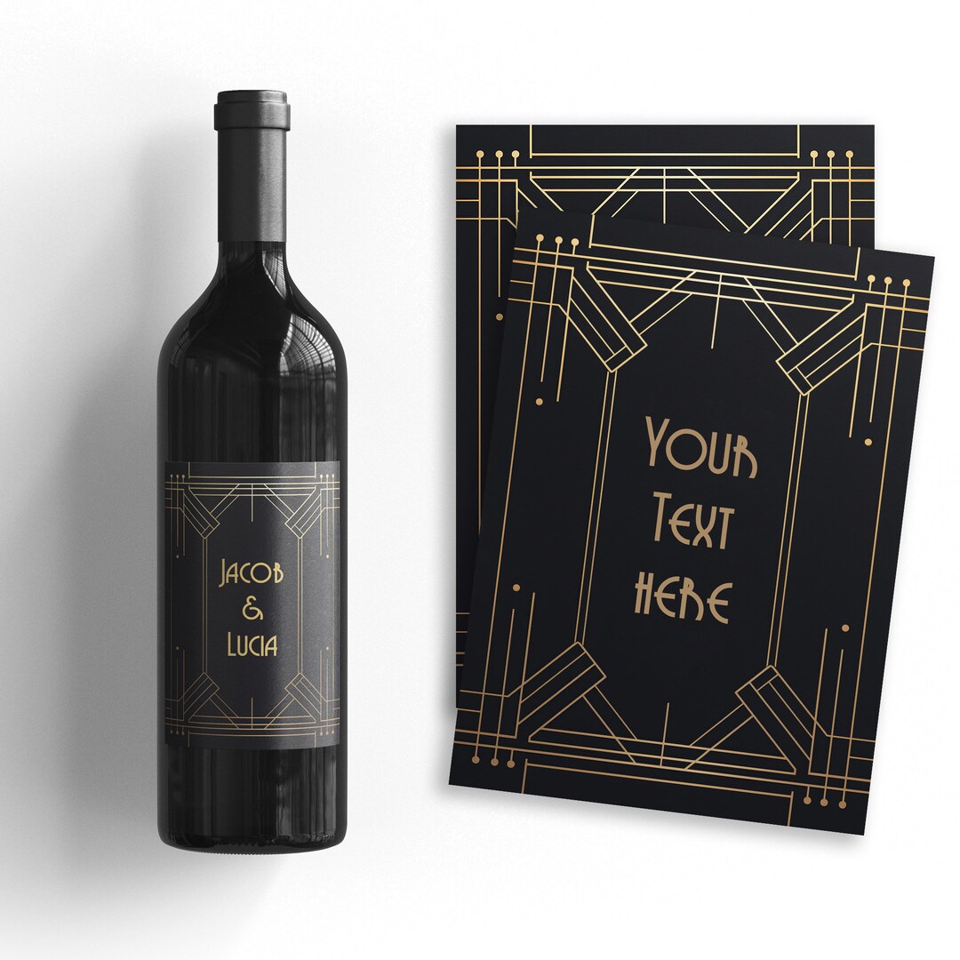 1920s Art Deco Celebratory Wine Labels for Special Occasions | Weddings ...
