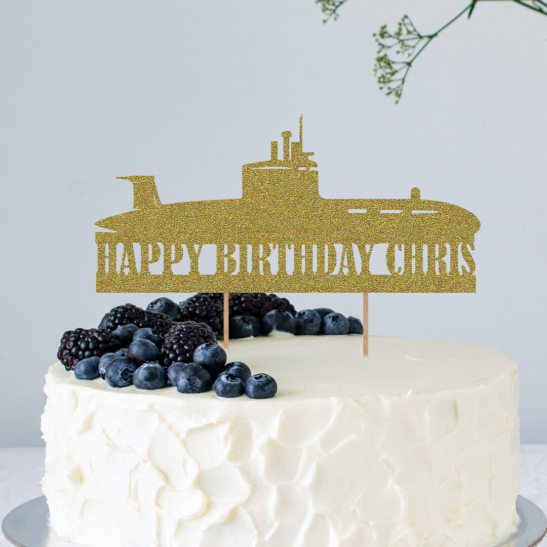 Personalised Submarine Cake Topper Elegant, Personalised Decoration for ...