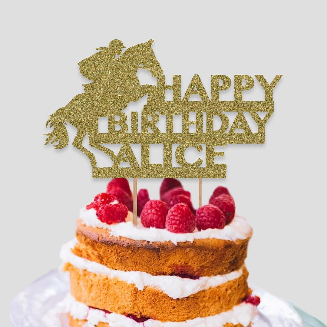 Personalised Show Jumping Horse Riding Cake Topper - Elegant ...