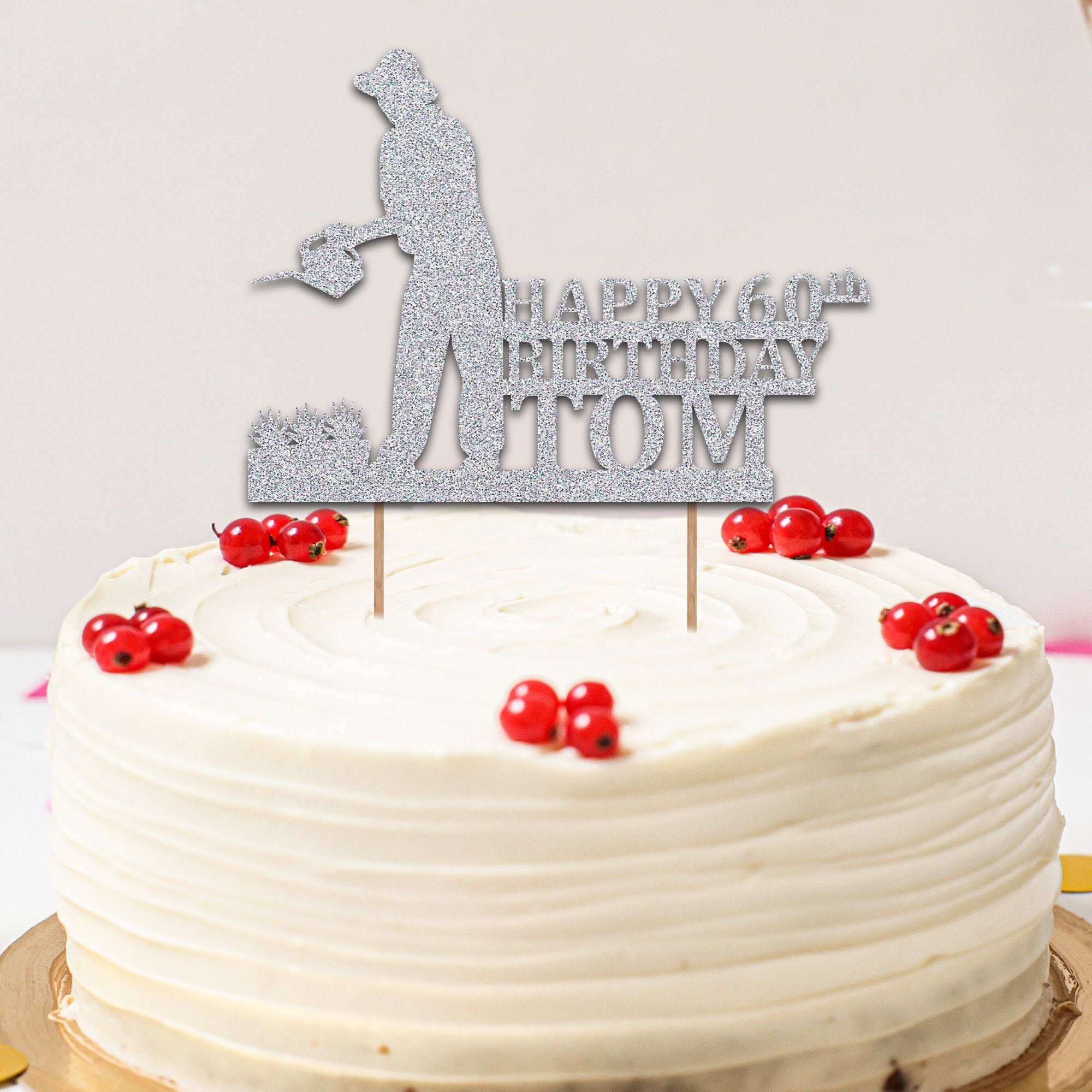 Personalised Birthday Allotment Topper Elegant Cake Toppers - Etsy