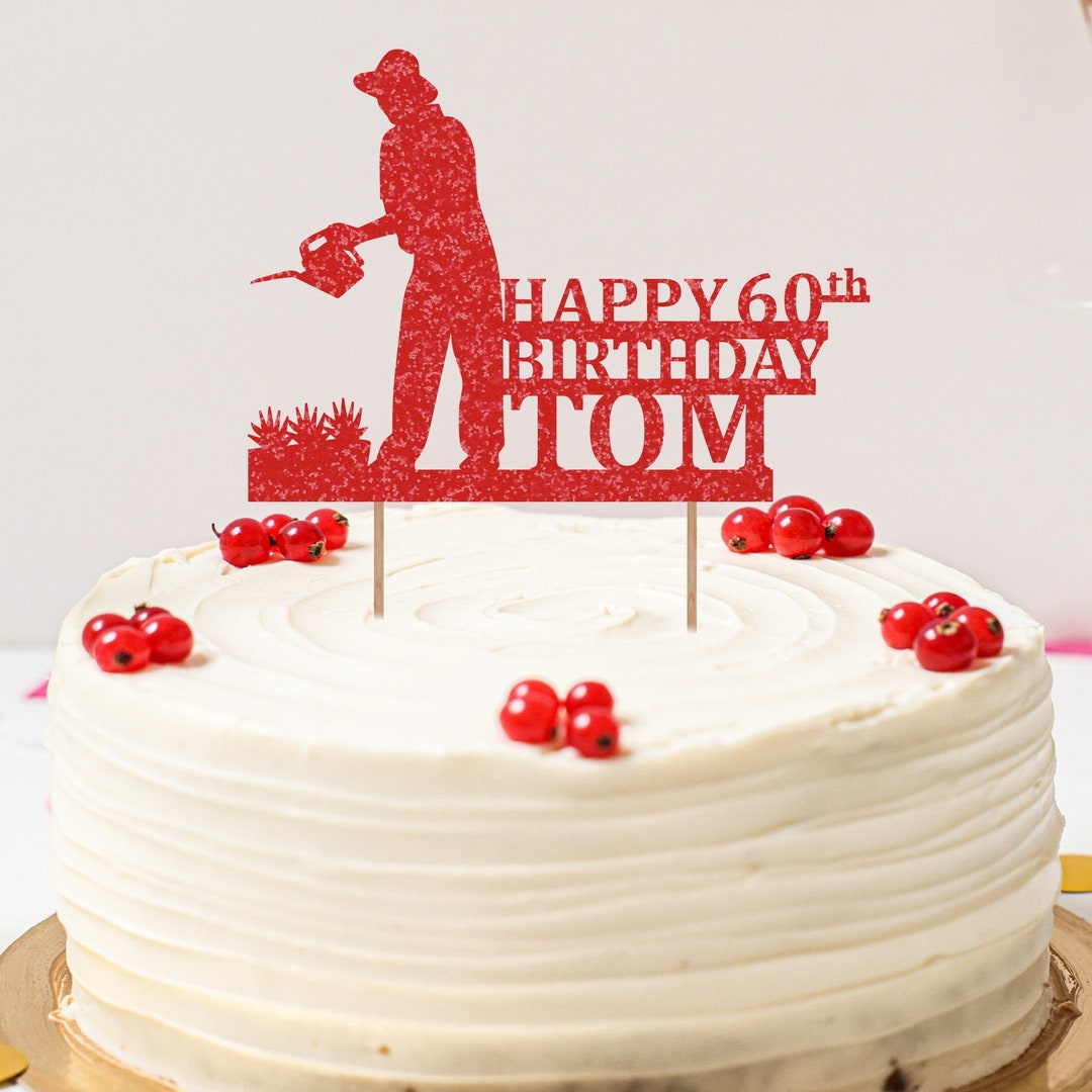 Personalised Birthday Allotment Topper Elegant Cake Toppers - Etsy