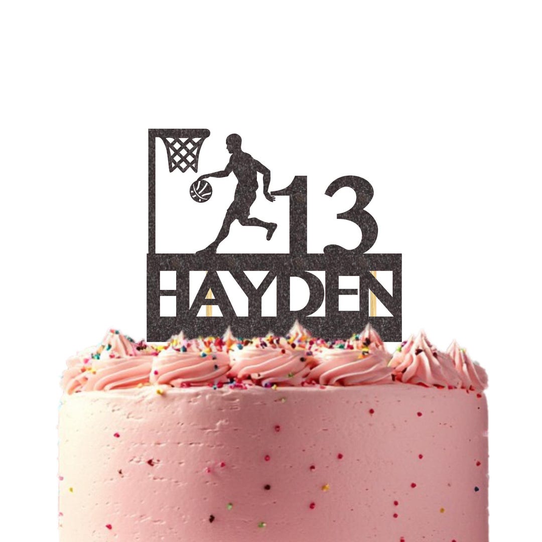 Personalised Basket Ball Cake Topper - Elegant, Personalised Decoration ...