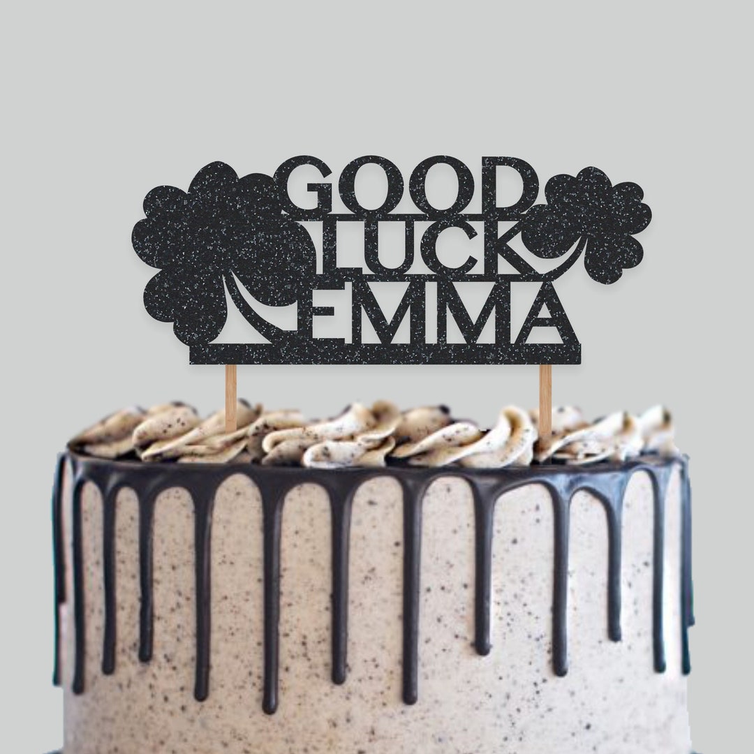 Personalised Good Luck Cake Topper - Elegant, Personalised Decoration ...