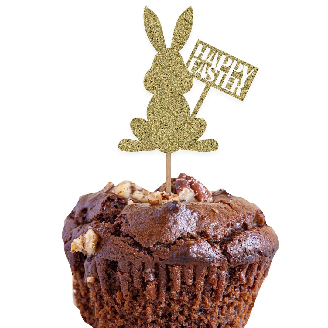 Personalised Happy Easter Cupcake Topper - Elegant, Personalised ...