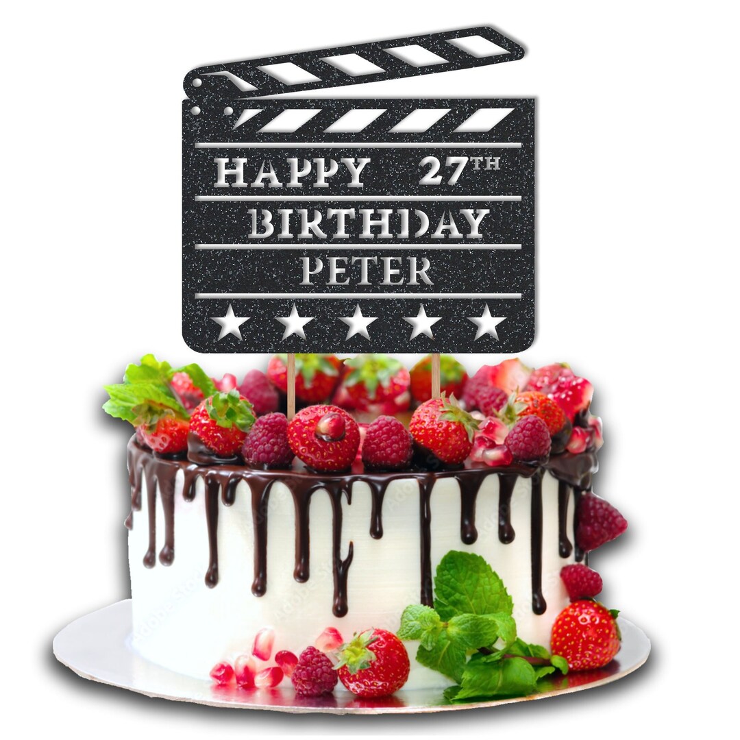 Personalised Birthday Clapperboard Topper Elegant Cake Toppers - Etsy