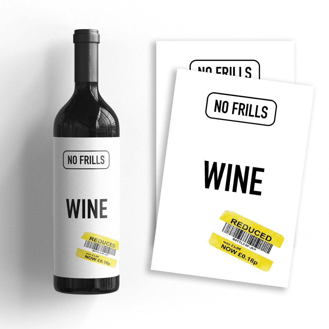 Novelty Supermarket No Frills Joke Celebratory Wine Labels for Special ...