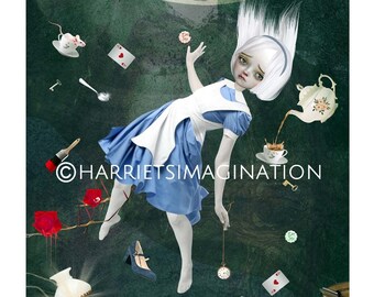 Alice in Wonderland Quote Falling Down the Rabbit Hole Quote - Etsy