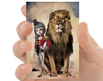 ACEO ATC Artists Trading Card Circus Performer Girl carnivàle Premium ...