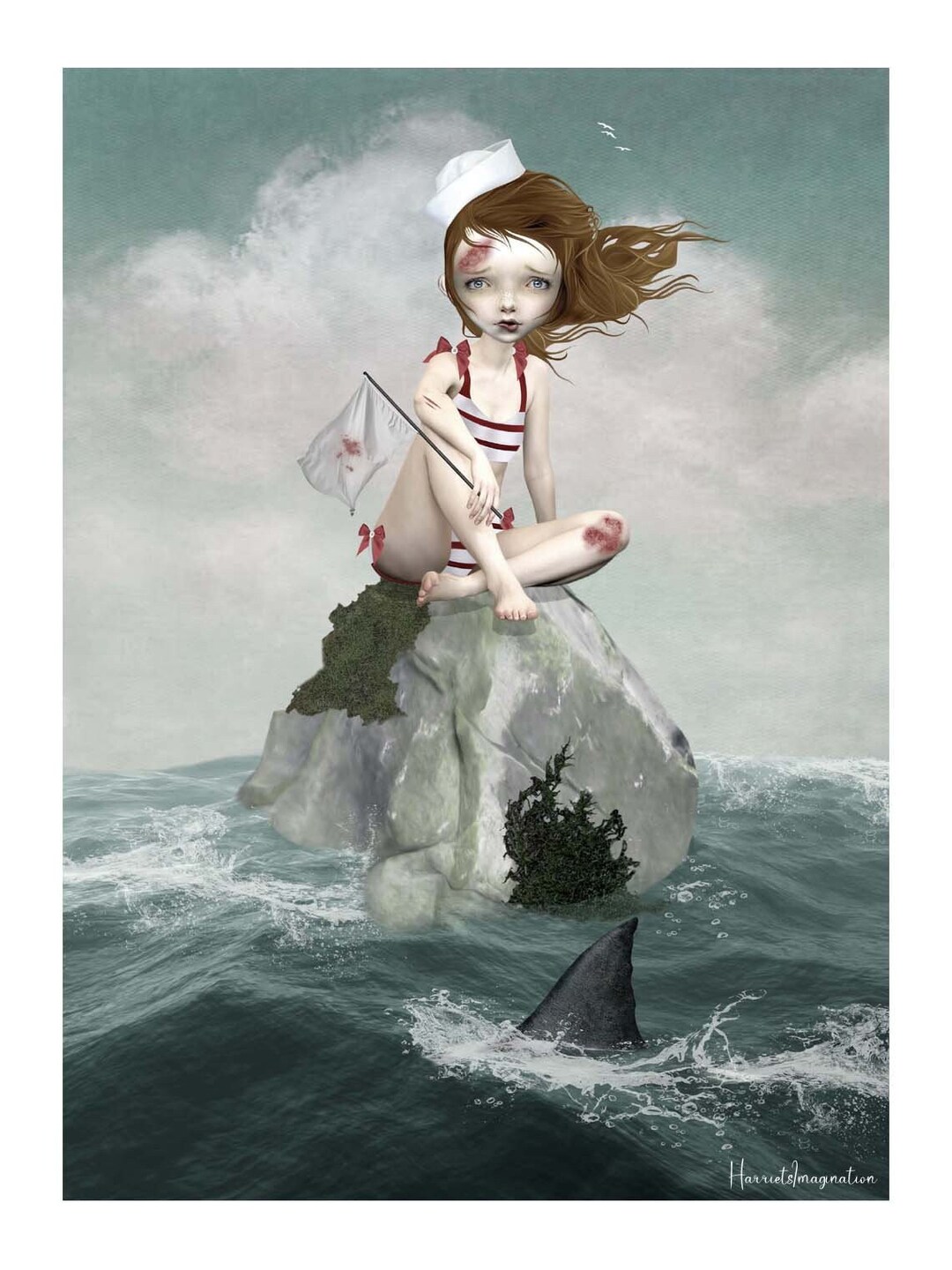 Shark Wall Art, Nautical Print, Surrealism Art - Etsy