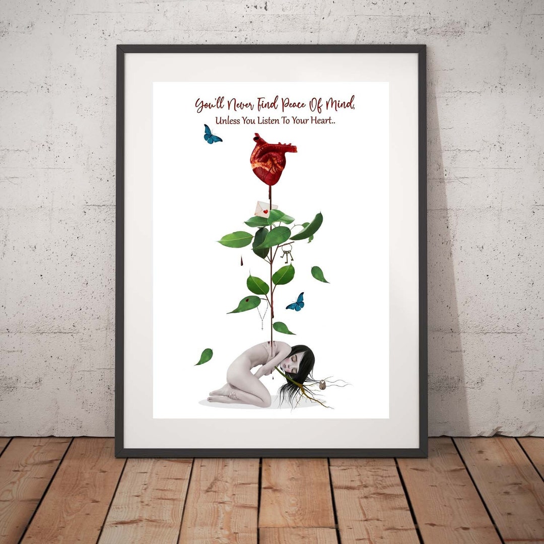 Heartfelt Quote Print Inspirational Wall Art With Unique Anatomical ...