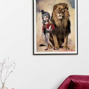 Ringmaster and Lion Art Print Circus Wall Art - Etsy