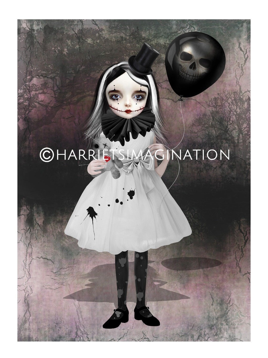 Gothic Clown Art Print Gothic Home Decor - Etsy