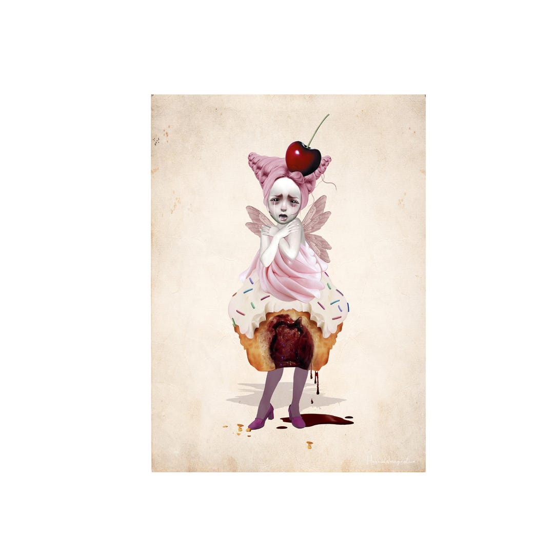 Weirdcore Fairy Art Print – Quirky Wall Decor, Whimsical Pop Surrealism ...
