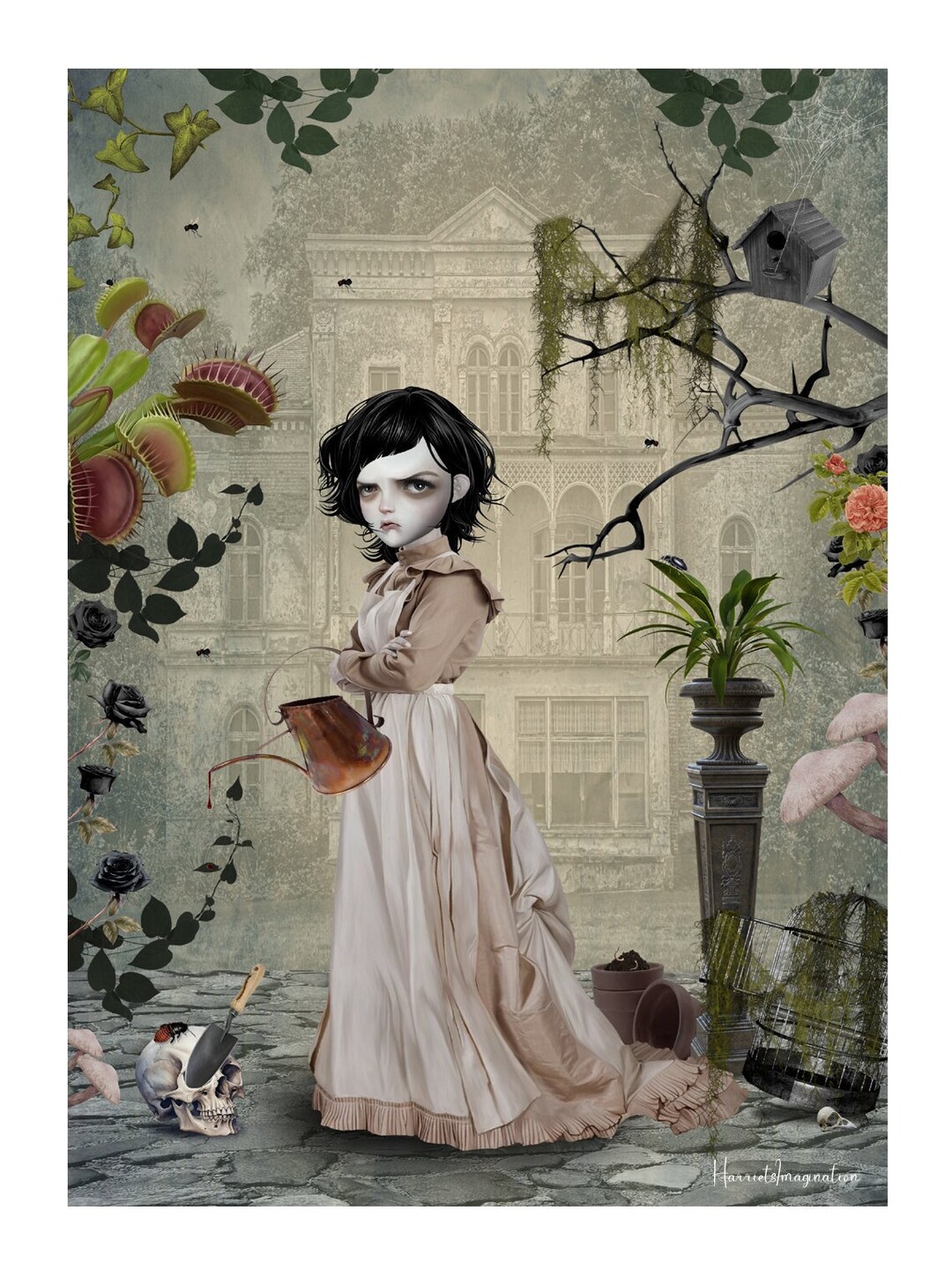 Goth Art Print Nursery Rhyme, Creepy Cute Wall Decor - Etsy