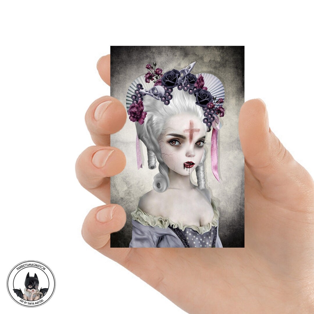 Rococo Gothic Vampire Art ACEO Card - Etsy