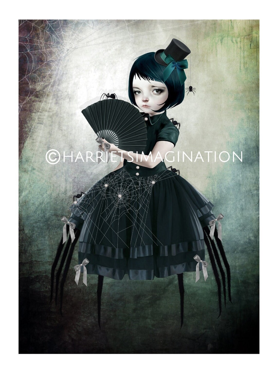 Black Widow Spider Woman Art Print Gothic Home Decor - Etsy