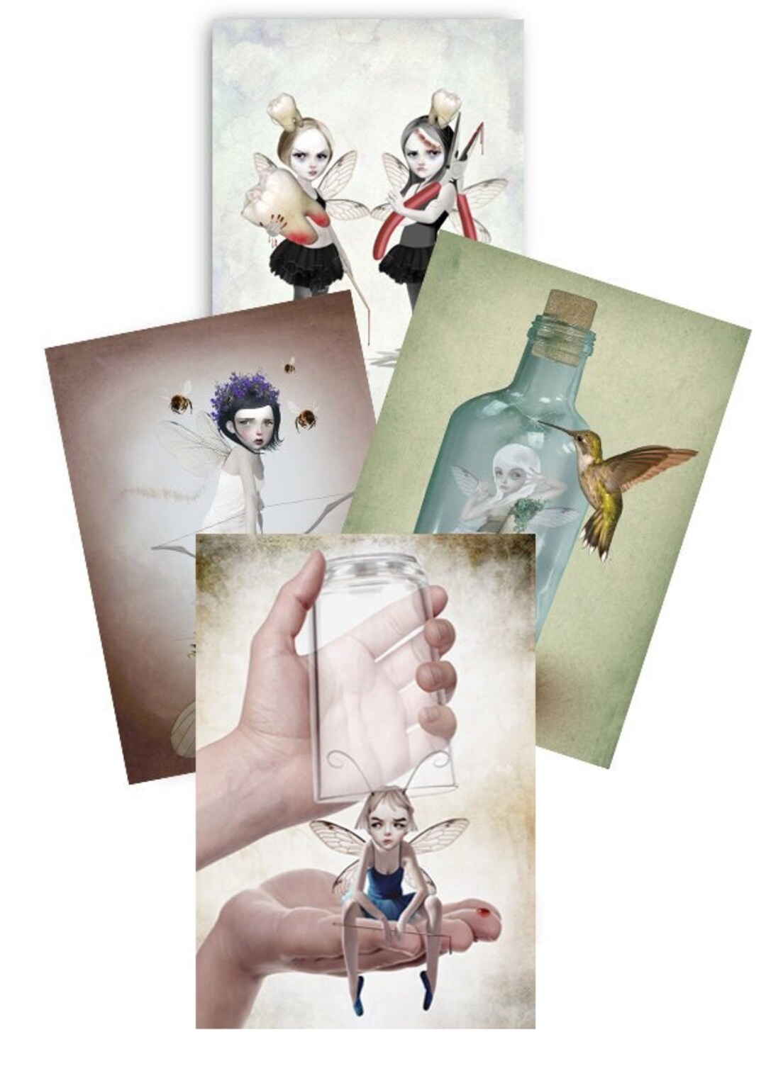 4 X Fairy Postcards Faerie Art Postcard Set - Etsy