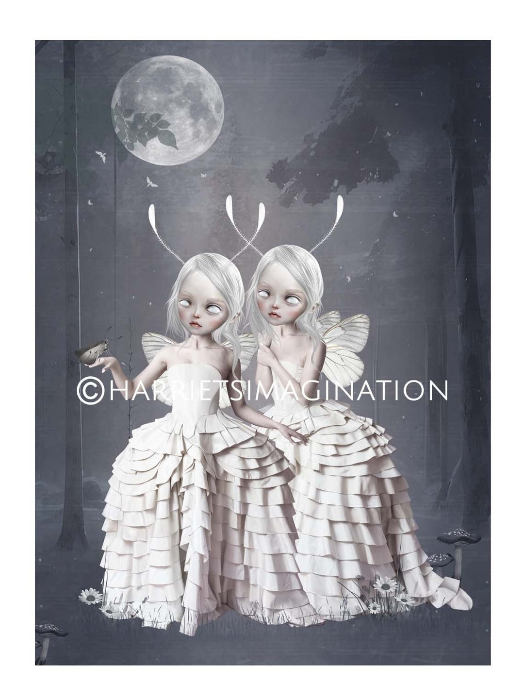 Ethereal Moth Print, Surreal Wall Art, Whimsical Decor - Etsy UK