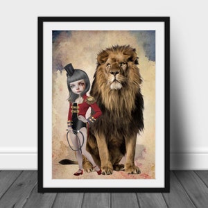 Ringmaster and Lion Art Print Circus Wall Art - Etsy
