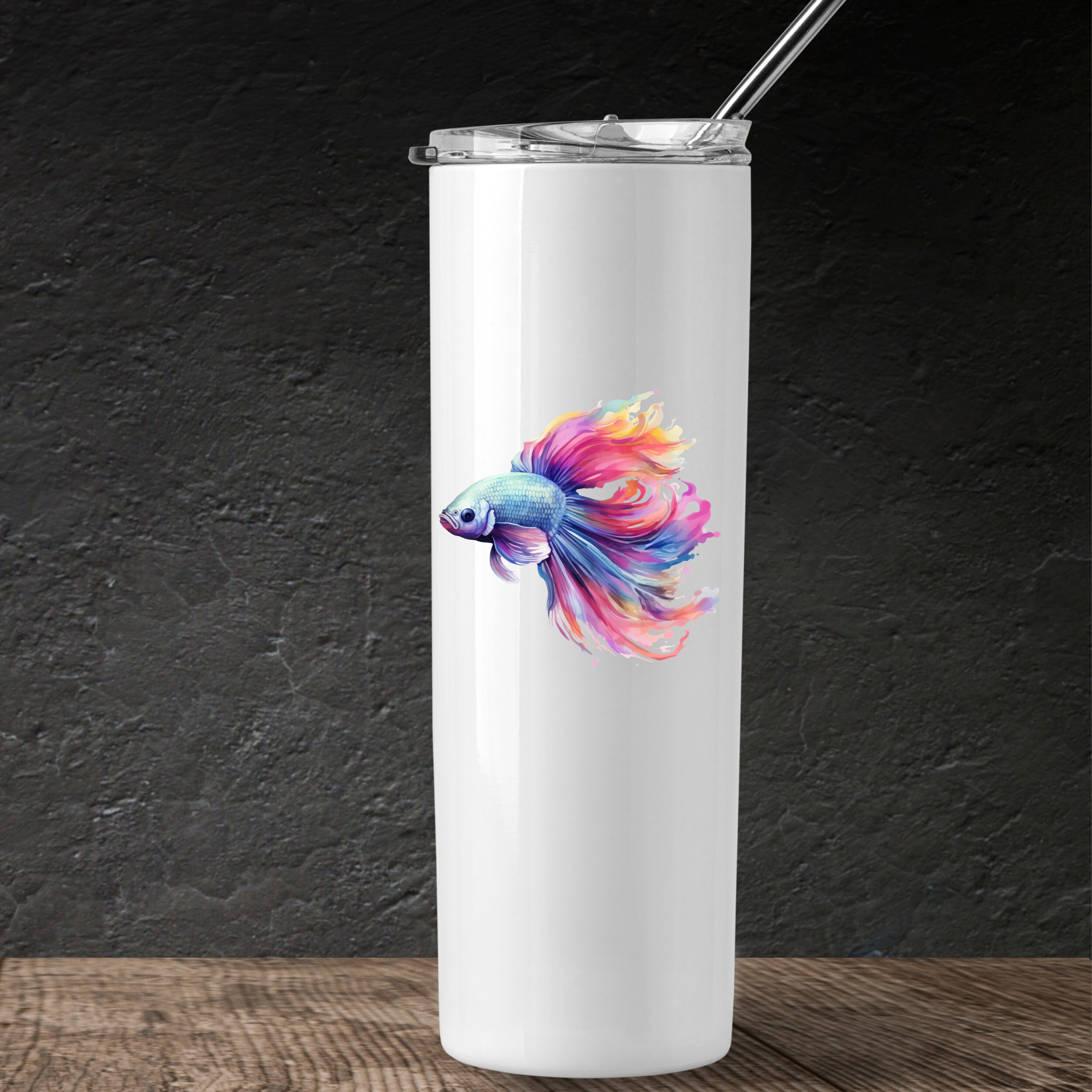Die-cut Rainbow Betta Fish Sticker, Hydro Flask Sticker, Betta Lover ...