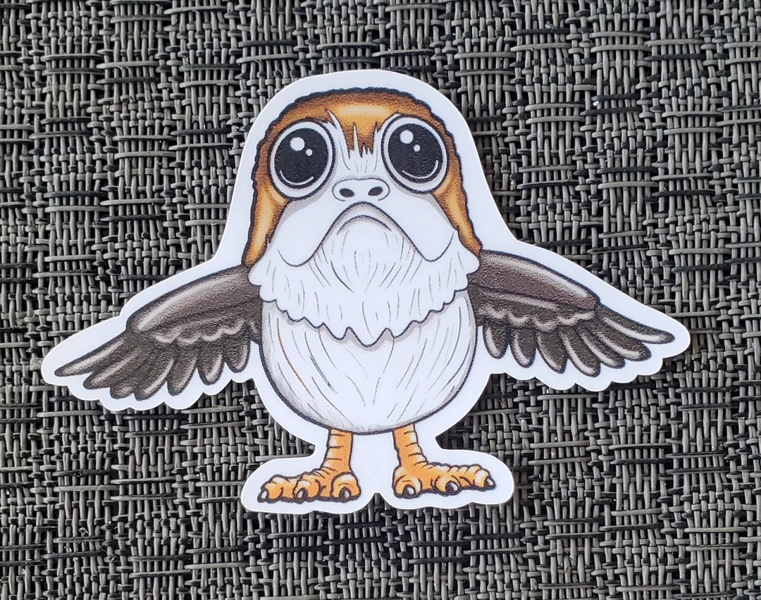 Flying Porg Laminated Sticker Waterproof - Etsy