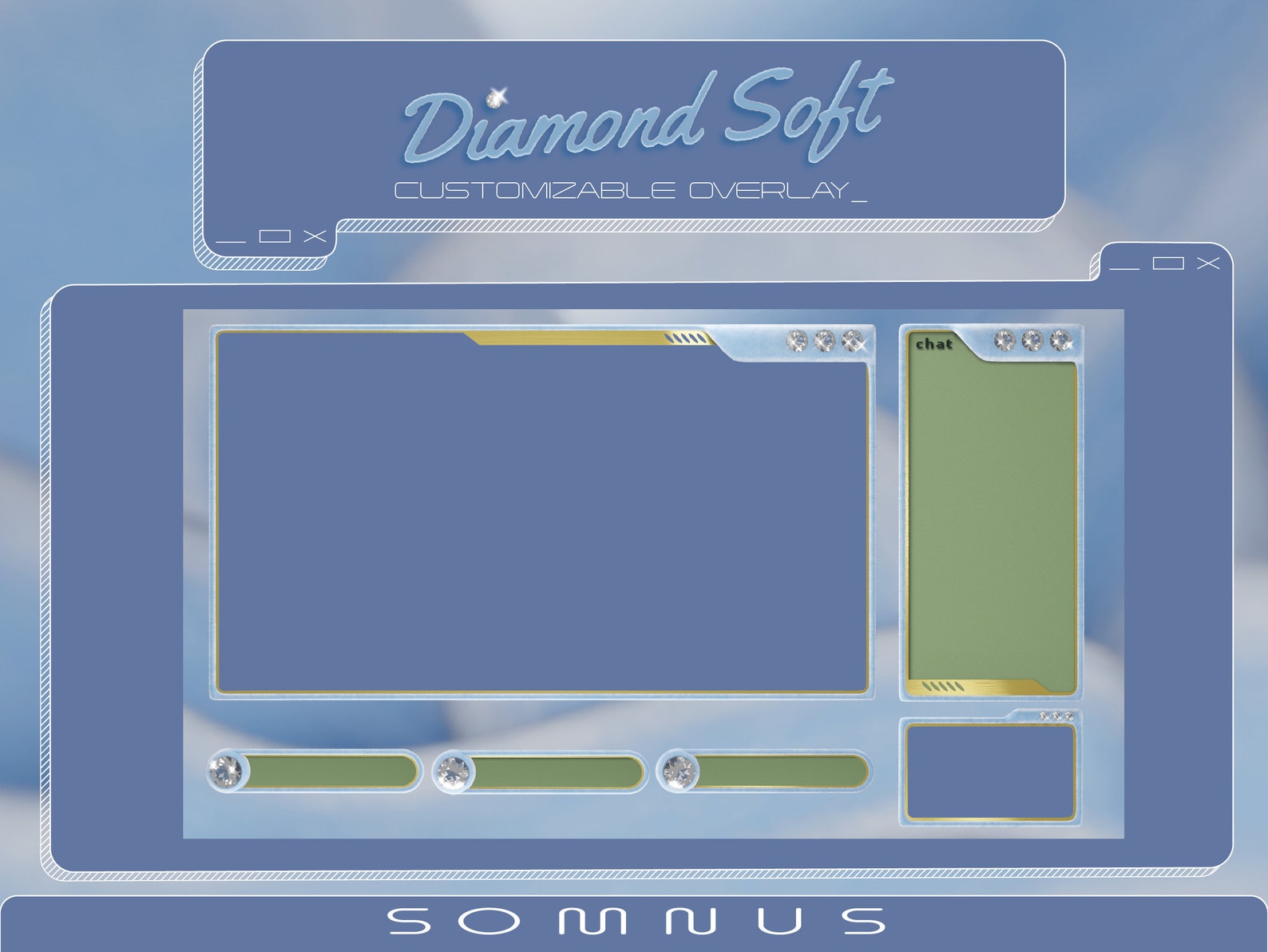 Twitch Stream Overlay - Diamond Soft / Stream Overlay / Diamonds ...