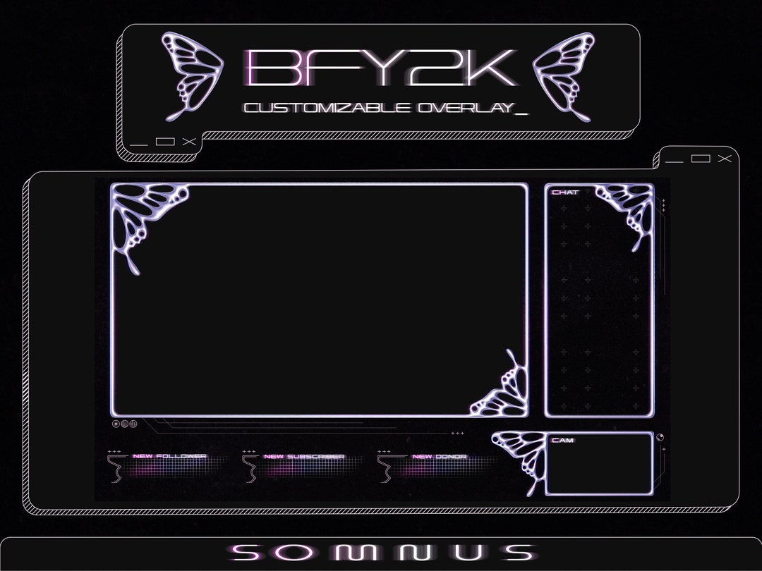 Twitch Stream Overlay - BFY2K (PINK) / Stream Overlay / Butterfly ...