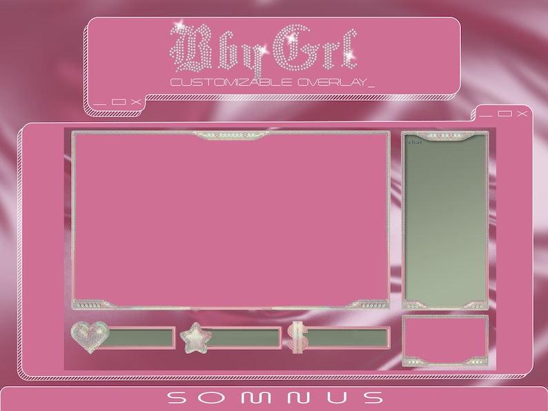 Twitch Stream Overlay - Bbygrl / Y2K / Mcbling / Rhinestones / Pink ...