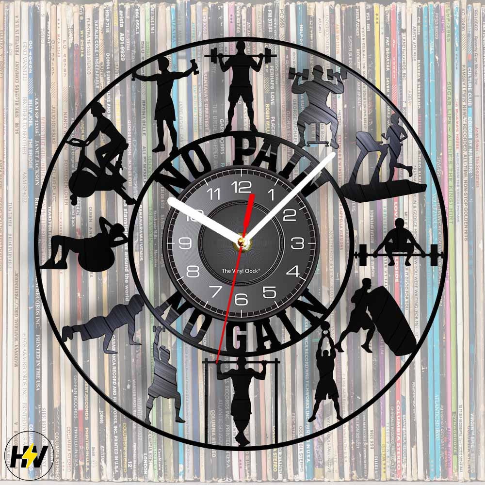 Bodybuilding Clock - Gym Sign Wall Clock, Weightlifting Clock, Gym ...