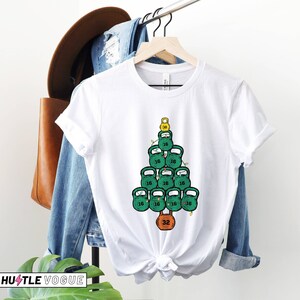 Kettlebell Christmas Tree Design Funny Christmas Workout Tank Funny ...