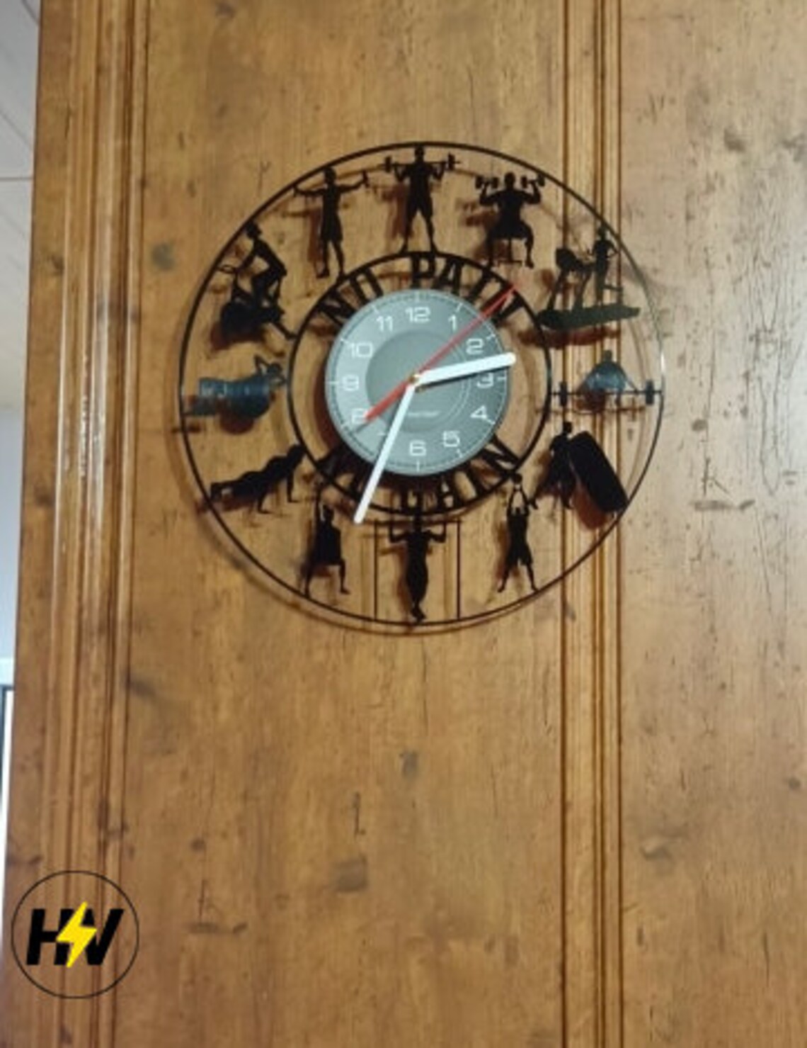 Bodybuilding Clock - Gym Sign Wall Clock, Weightlifting Clock, Gym ...