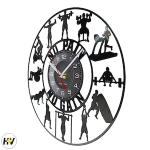 Bodybuilding Clock - Gym Sign Wall Clock, Weightlifting Clock, Gym ...