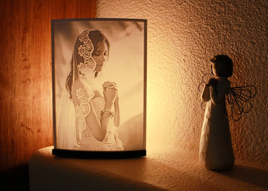 Personalized Photo Lithophane Lamp: 3D Printed Memorial Keepsake - Etsy