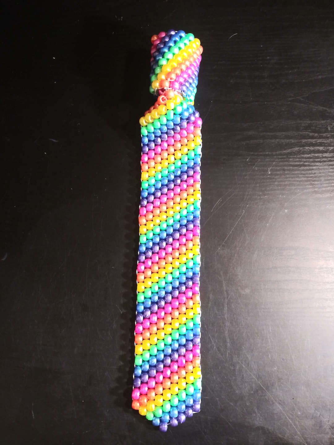 Rainbow Kandi Tie - Etsy