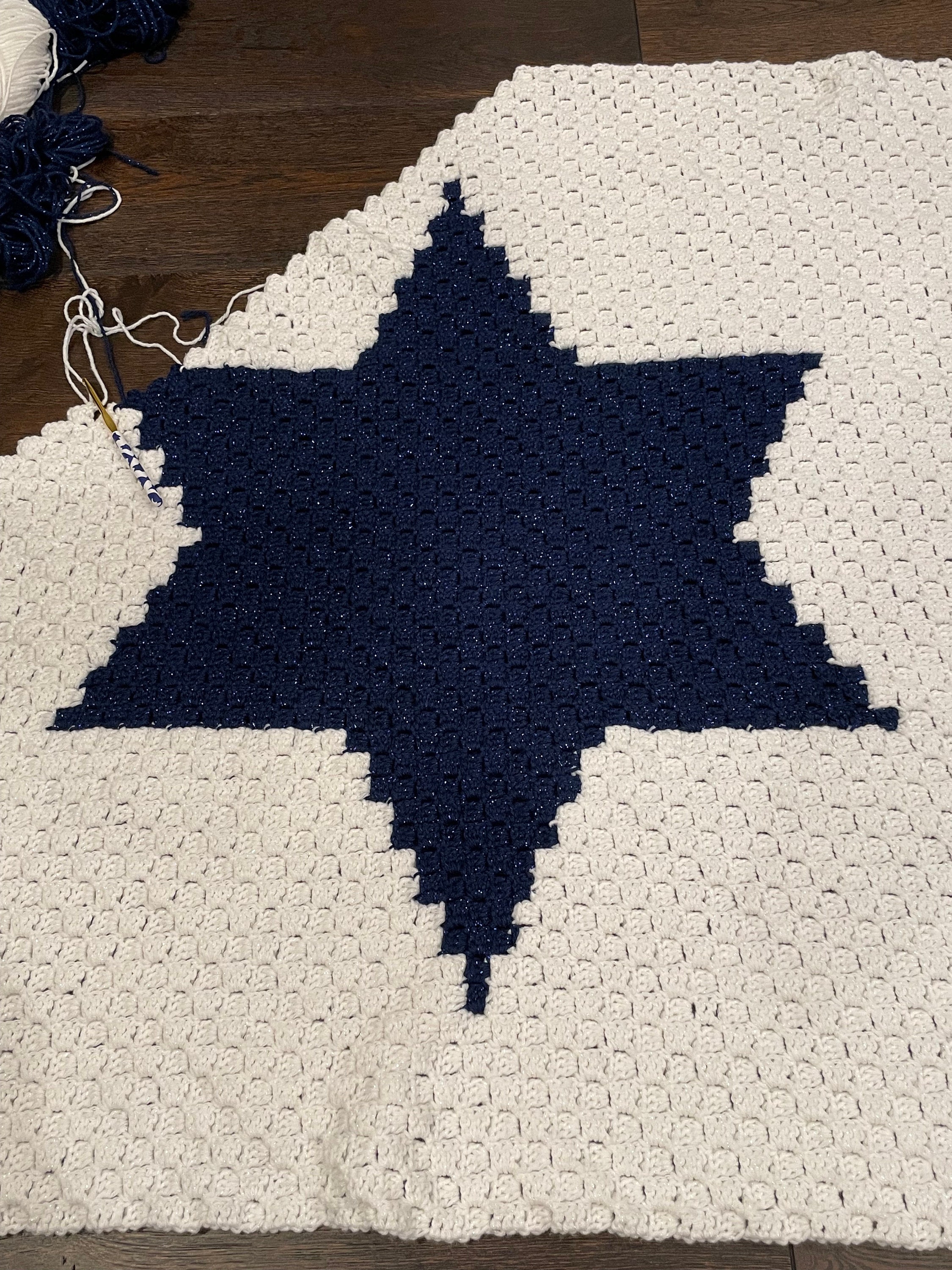 Star of David Corner to Corner Crochet Blanket Pattern, Jewish Star ...