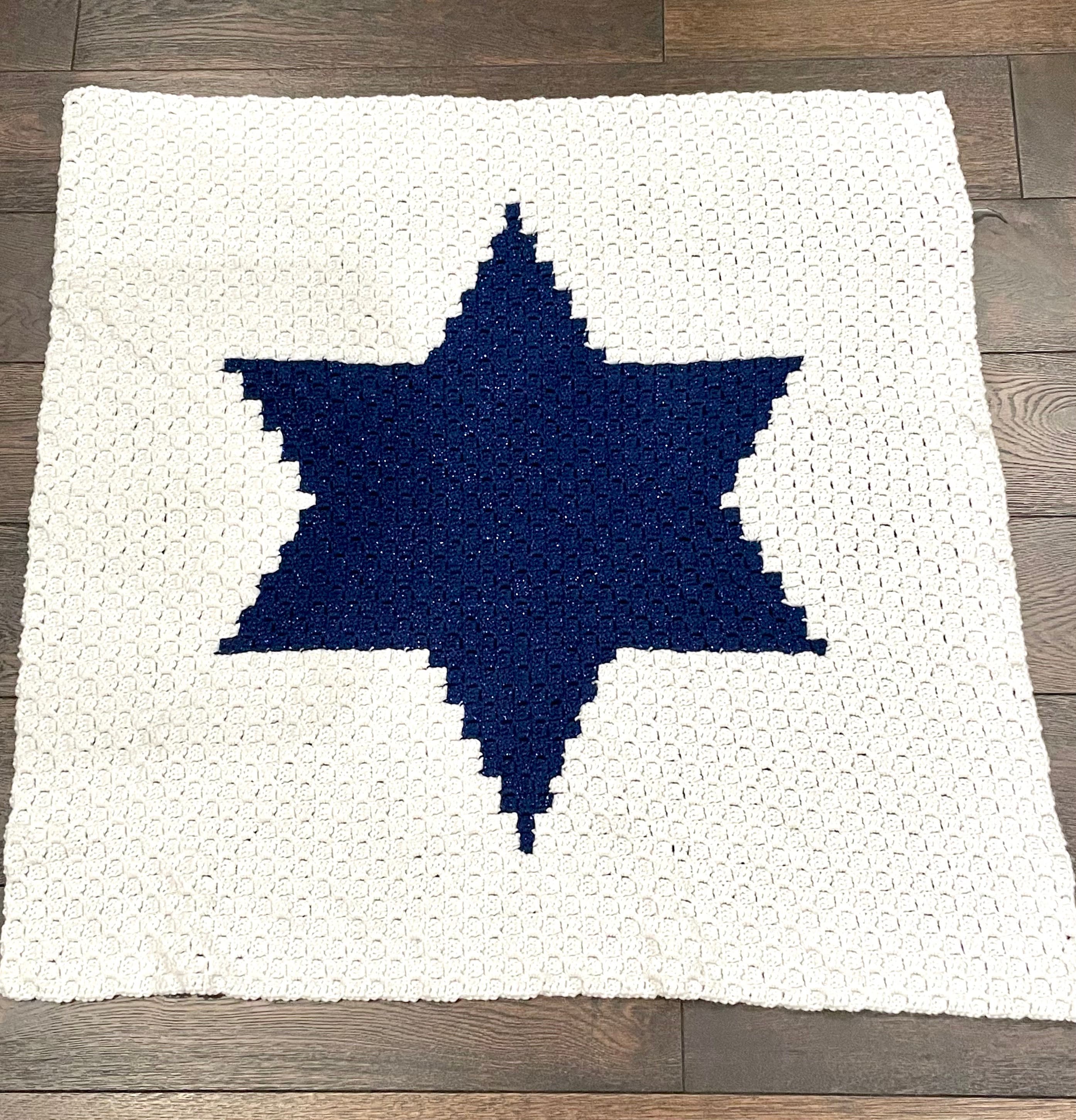 Star of David Corner to Corner Crochet Blanket Pattern, Jewish Star ...