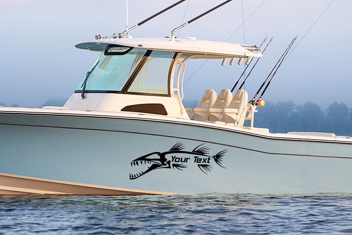 Fish Skull Boat Decals Compatible With Grady-white Boat Custom Name ...