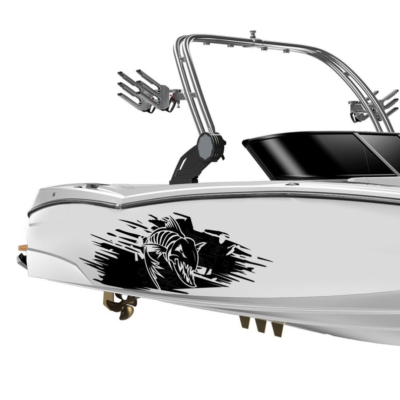Fish Scull Boat Decals Graphic Compatible With Tow Sports Boat - Etsy